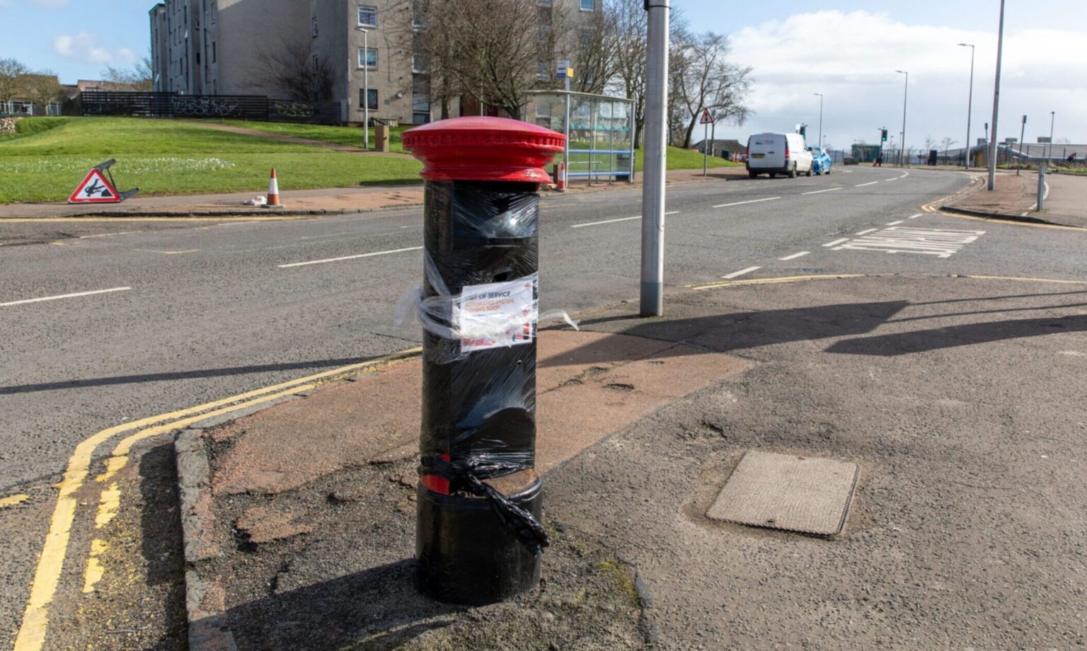 Why are Dundee post boxes sealed off with 'automated' sign?