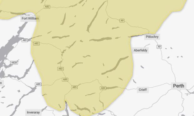 Overnight snow warning for Highland Perthshire and Stirlingshire