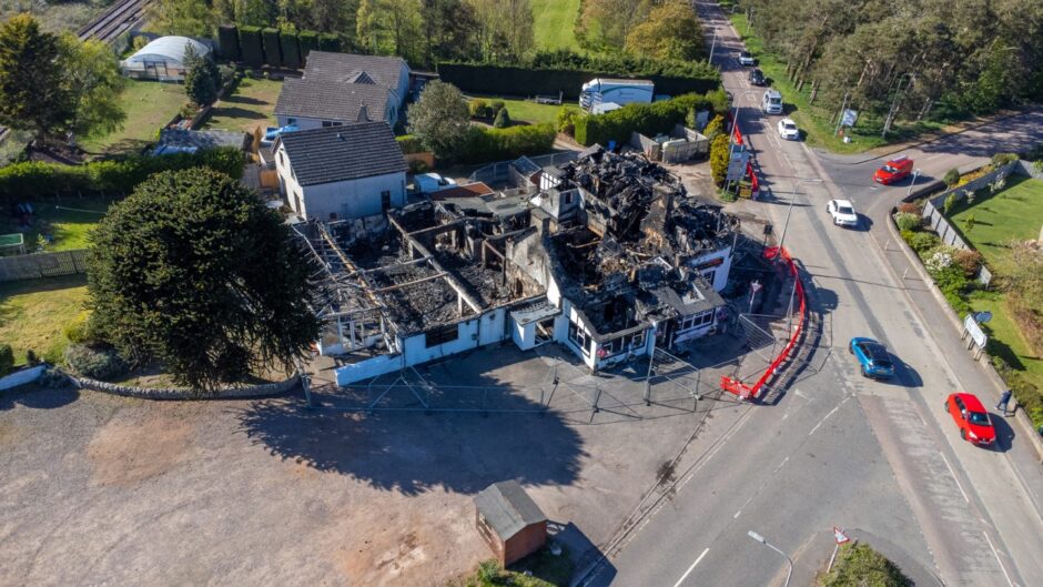Drone pictures and video show destruction of Fife's St Michaels Inn