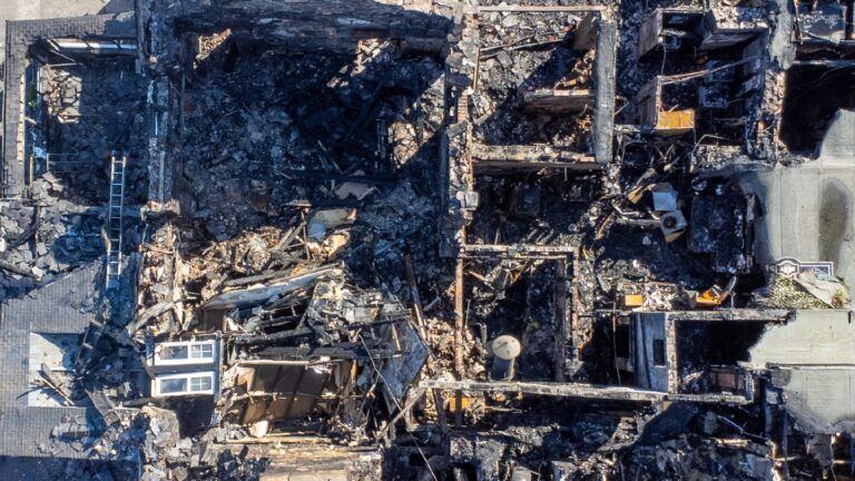 Drone pictures and video show destruction of Fife's St Michaels Inn