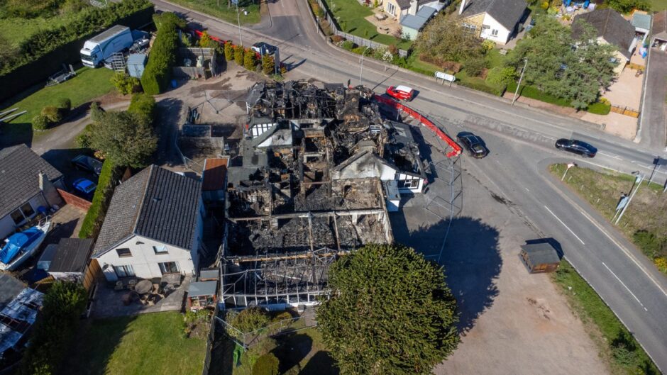 Drone pictures and video show destruction of Fife's St Michaels Inn