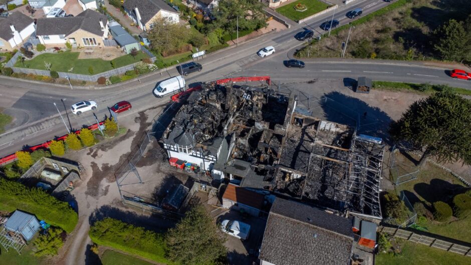 Drone pictures and video show destruction of Fife's St Michaels Inn
