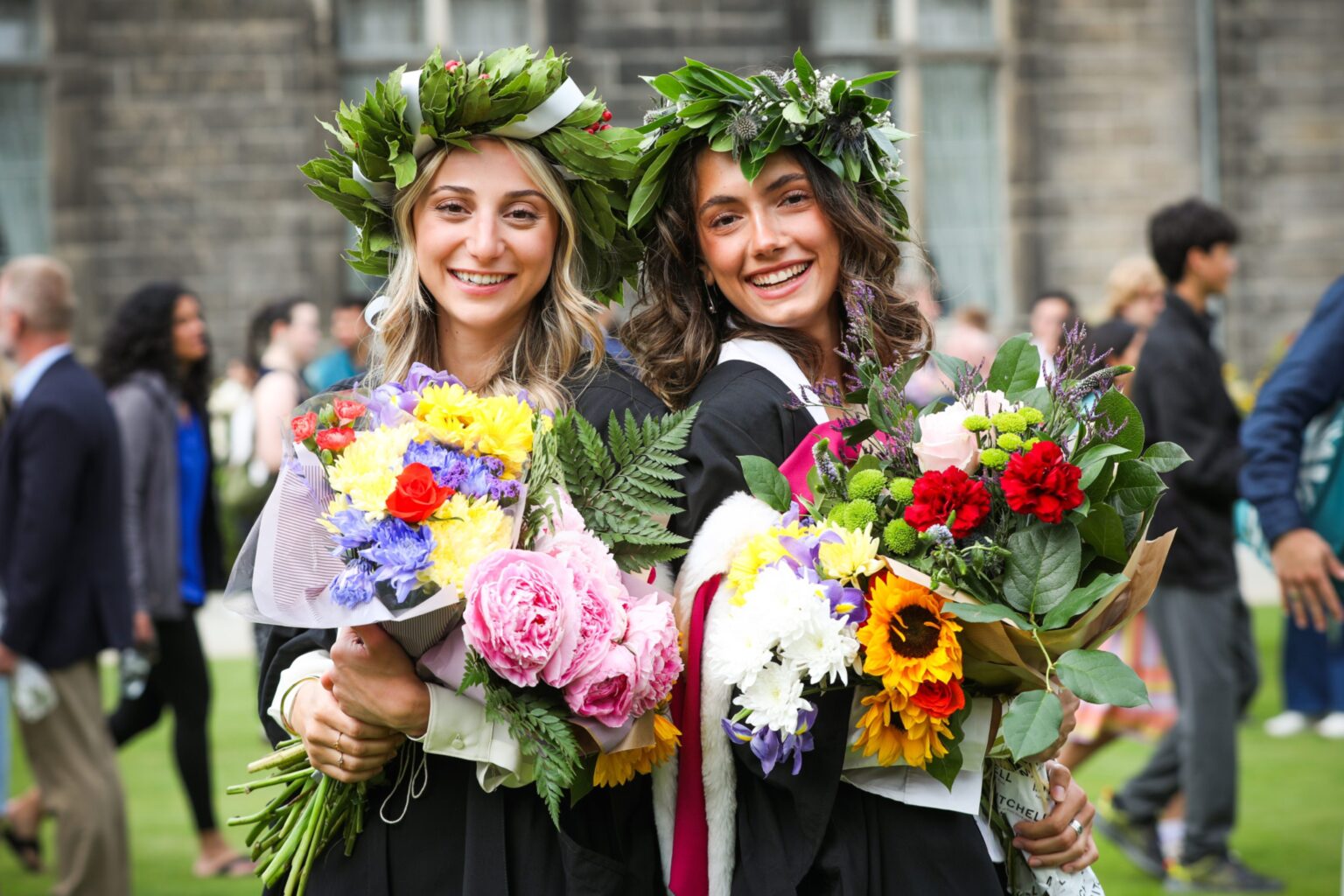 Graduation at St Andrews: students celebrate at Younger Hall