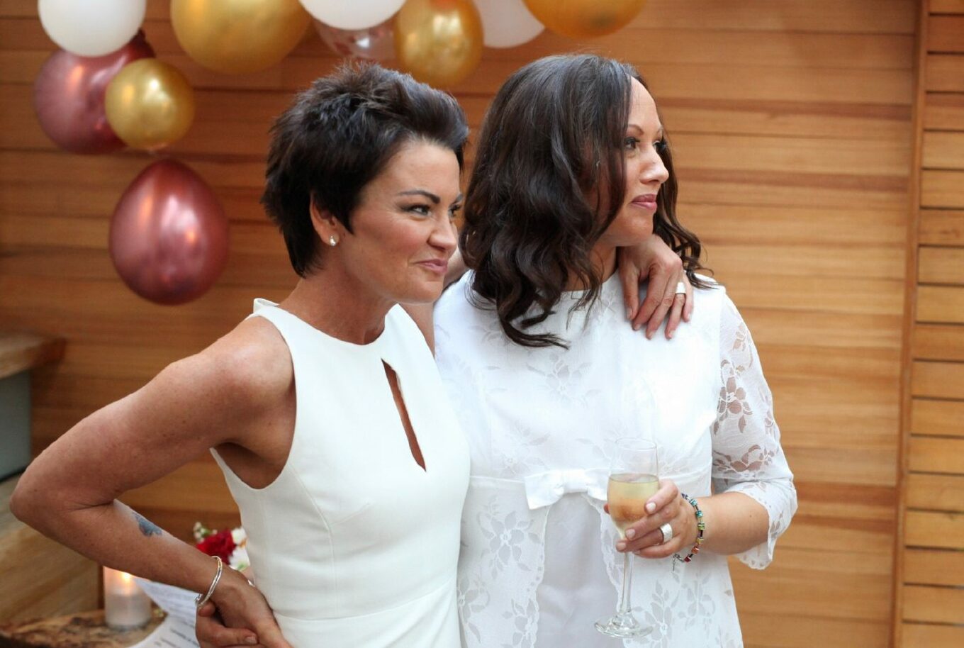 And the brides wore HRT: Happy couple Fiona and Leah Stalker on mutual ...