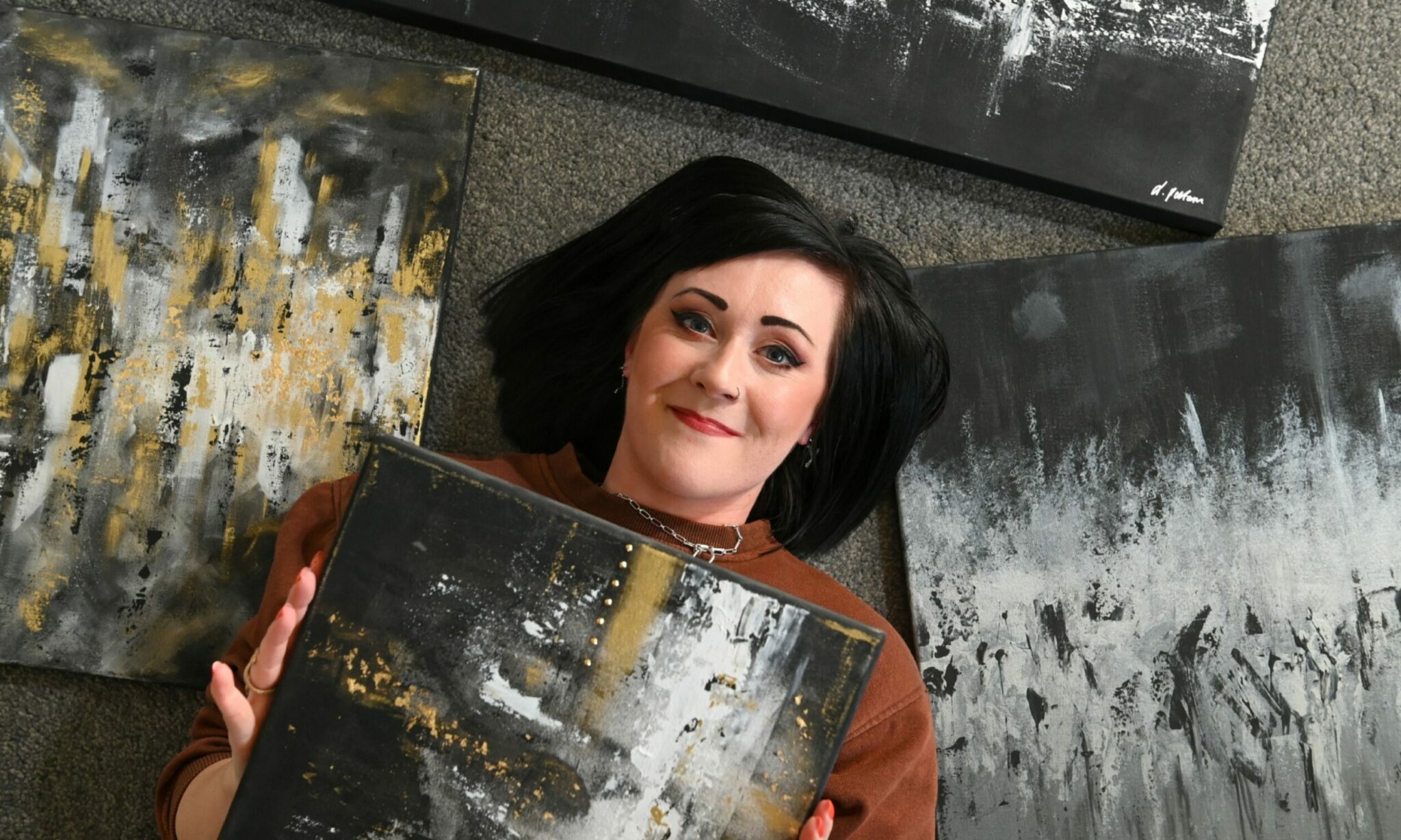 Meet the Fraserburgh cleaner making a bold statement with her abstract art