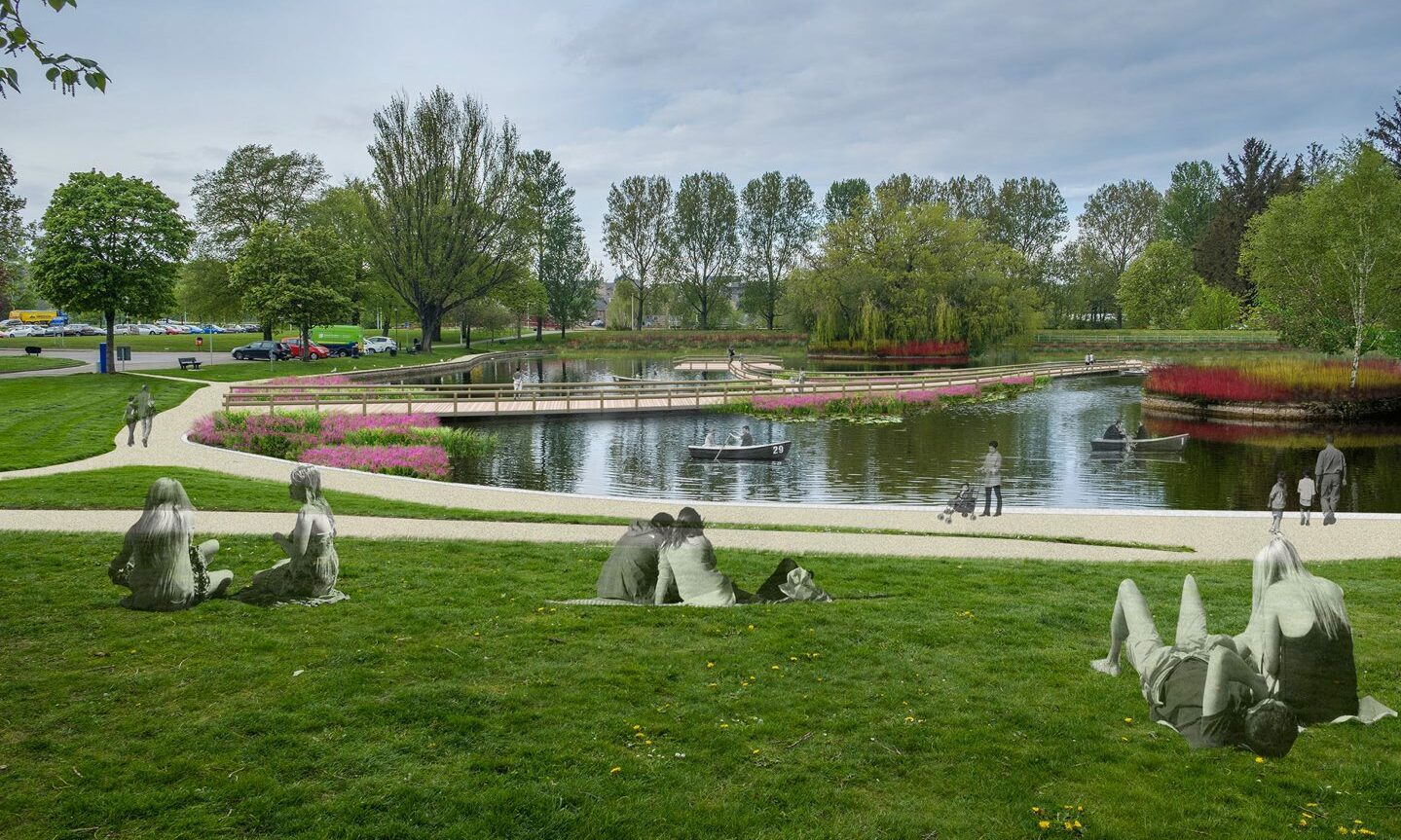 Pictures show birds'-eye view of Cooper Park pond transformation
