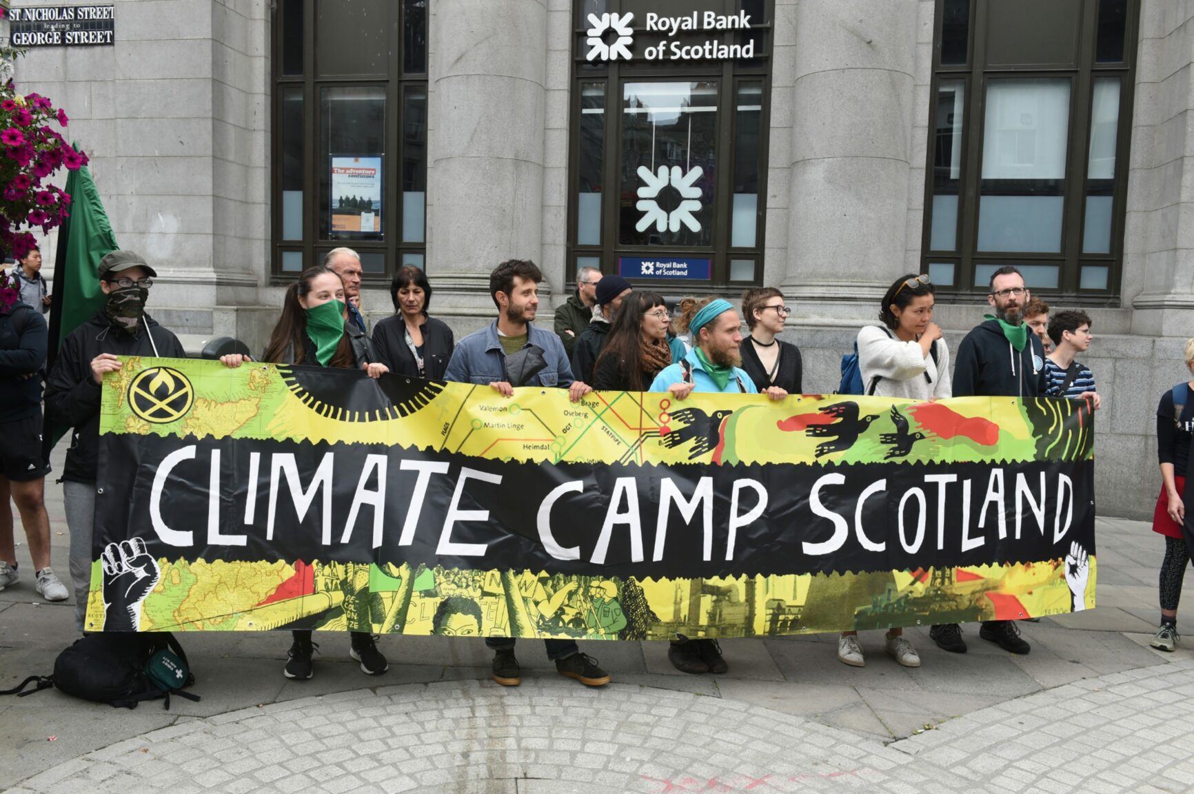 Climate camp activists protest oil and gas industry in Aberdeen