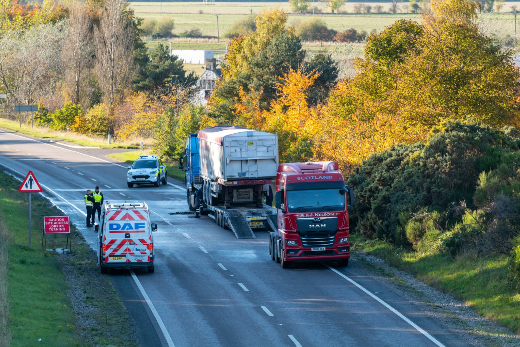 A96 at Forres bypass reopens after being closed due to HGV fire