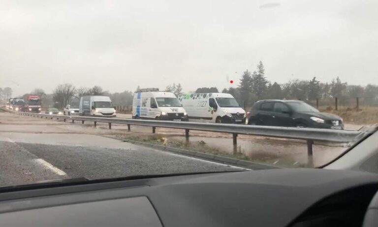 Drivers on the A90 at Laurencekirk crawl through floods as road shut at ...