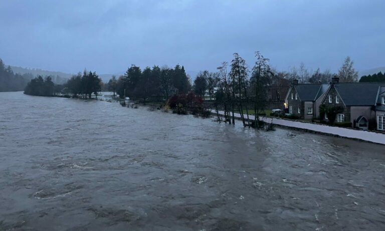 Ballater flooding: 40 caravans evacuated as 'rivers' flow through village