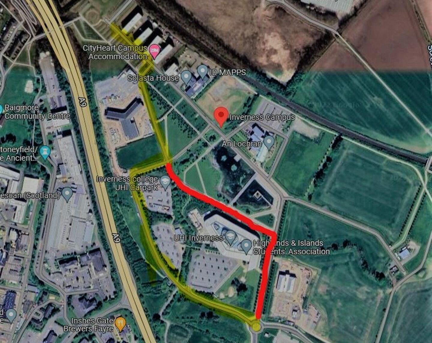 UHI Inverness campus main road to close for safety improvements - Press ...