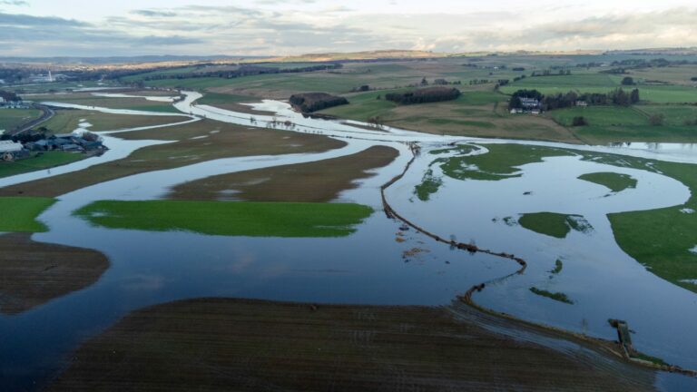 Kintore fields unrecognisable as drone footage shows scale of River Don ...