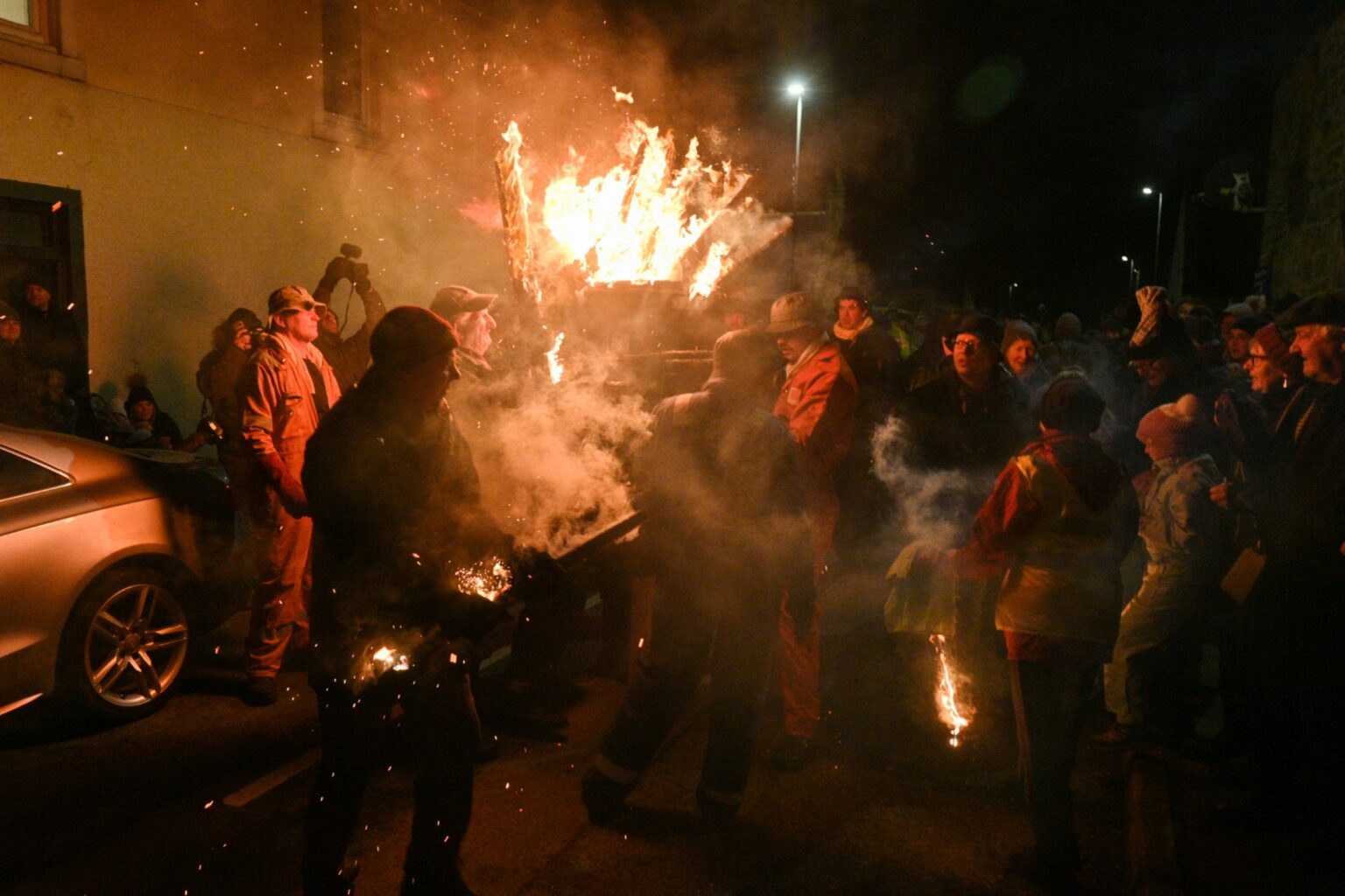 'Hip hip': The Burning of the Clavie returns to Burghead - Press and ...