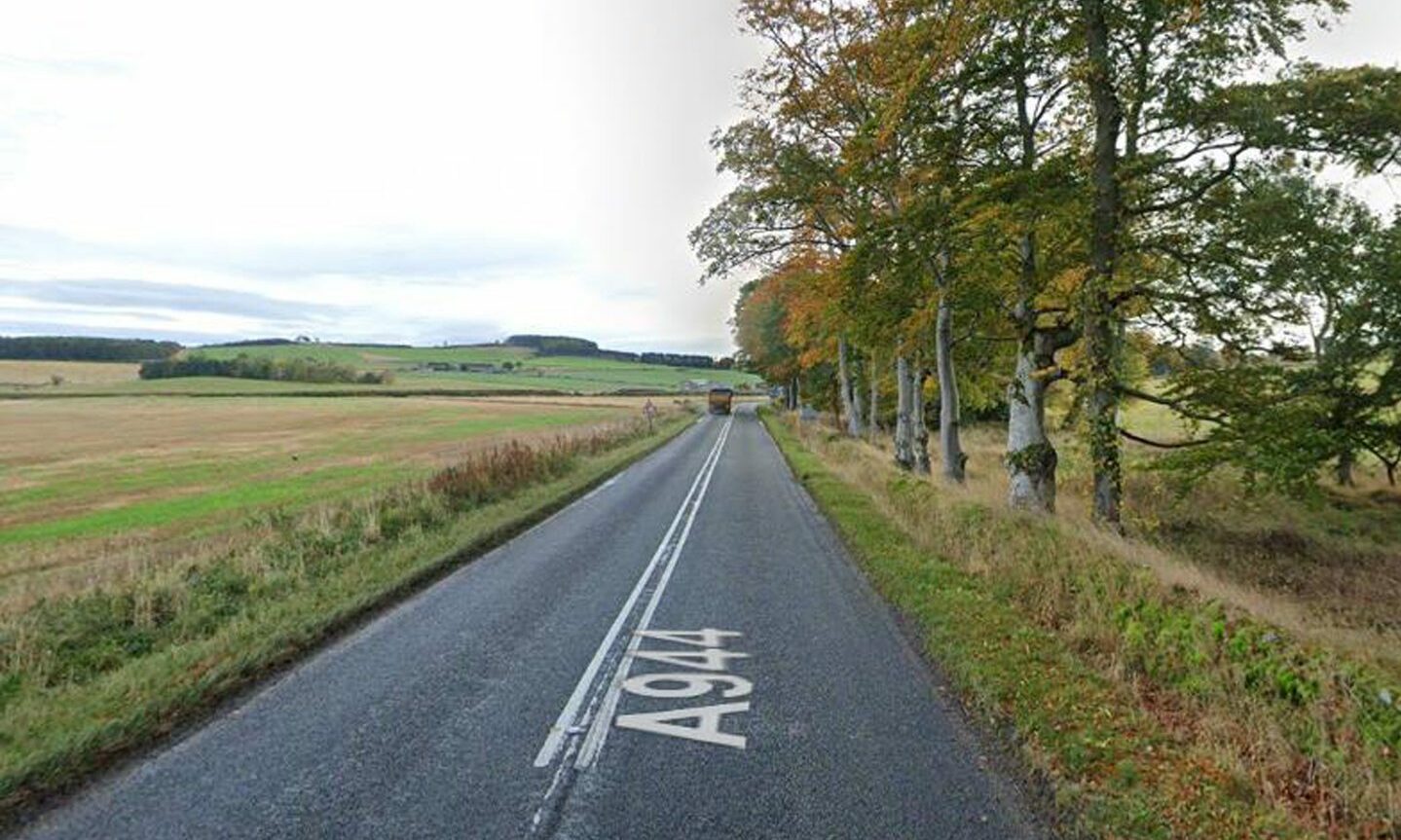 A944 near Sauchen cleared following crash