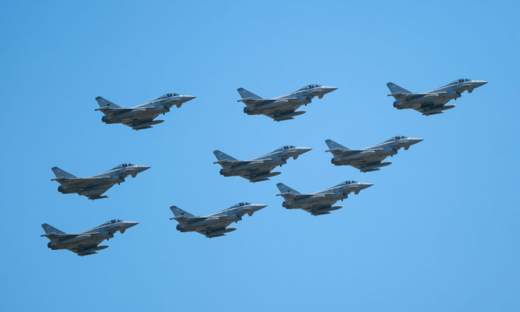 RAF Lossiemouth Typhoons practicing display for King's coronation