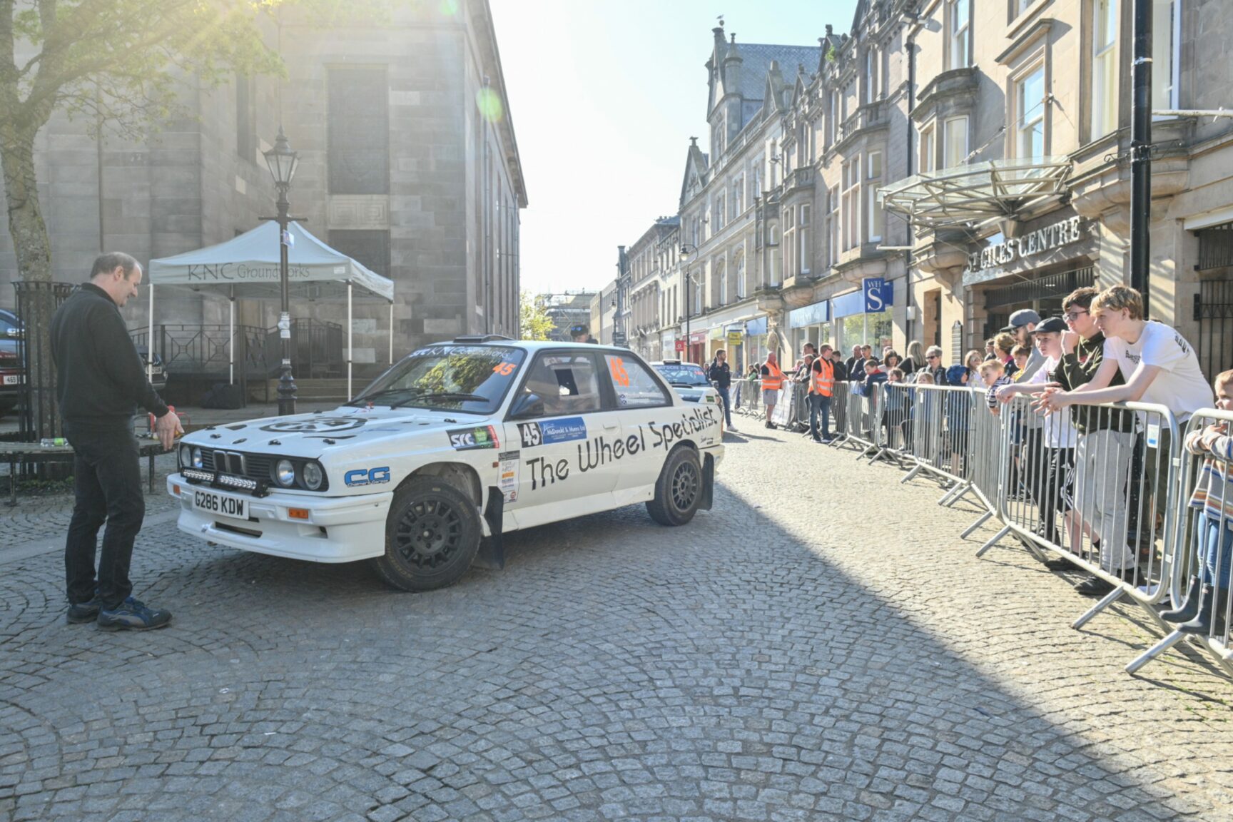 Rally cars pack Elgin High Street ahead of Speyside Stages