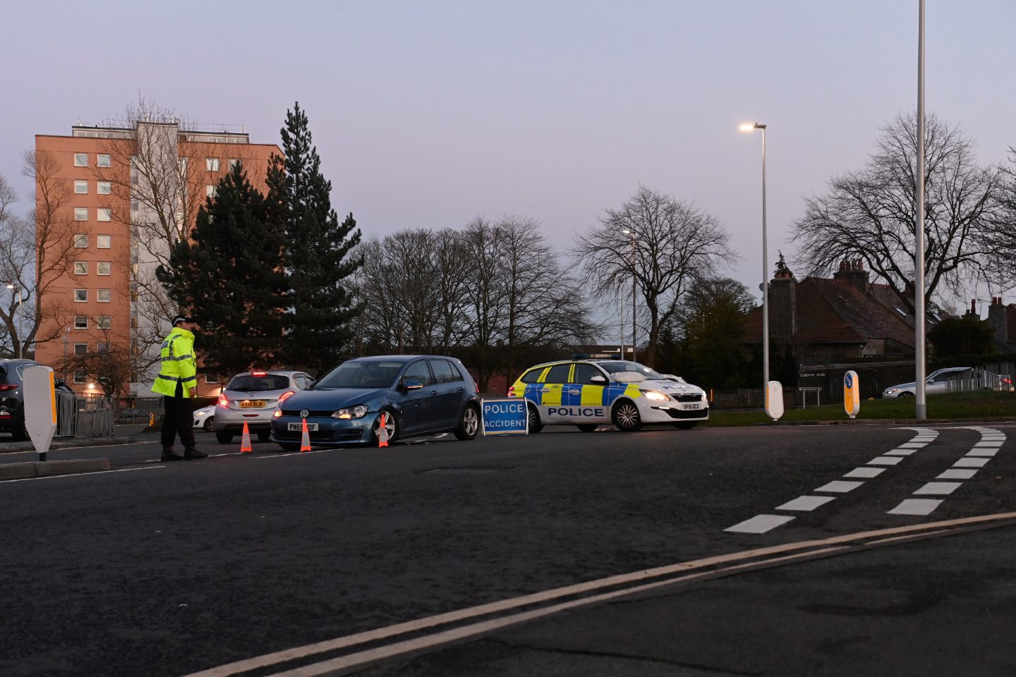 Two cars involved in crash on Six Roads roundabout in Aberdeen