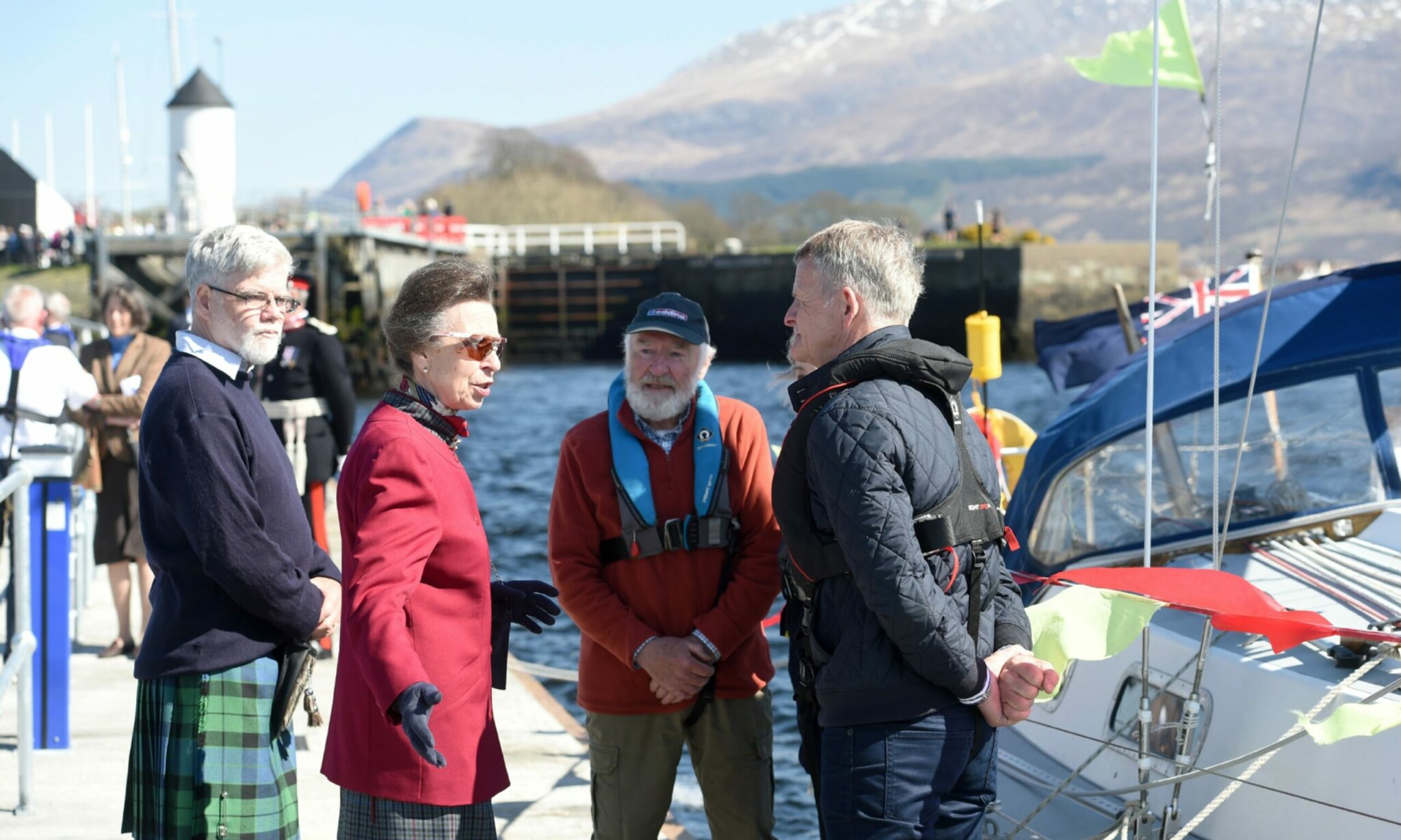 Princess Anne declares the Thomas Telford Corpach Marina open