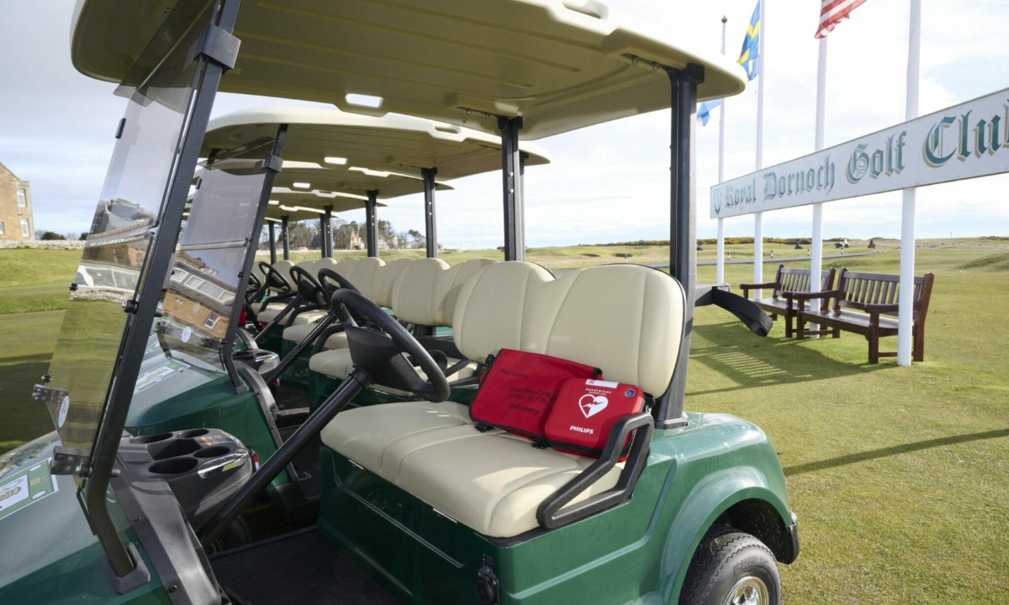 Royal Dornoch scores world first with life-saving kit on golf buggies