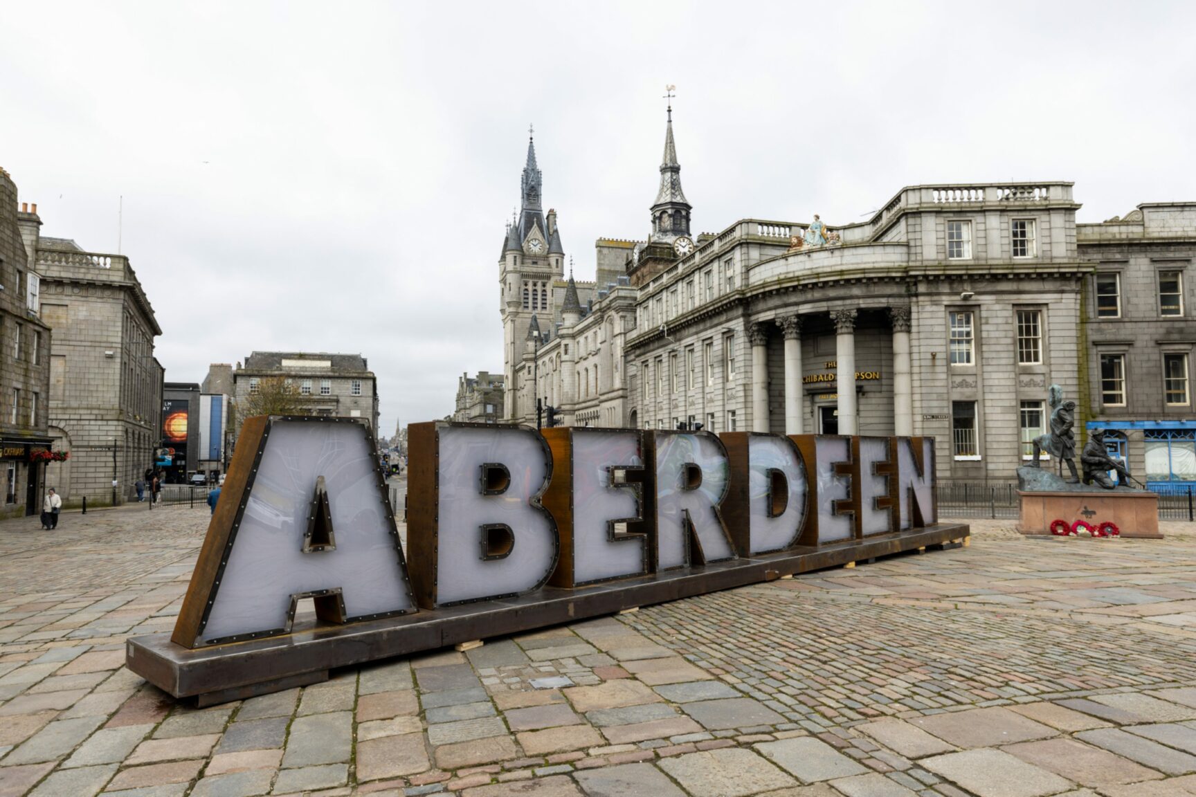 Aberdeen's giant selfie-friendly letters pop up overnight