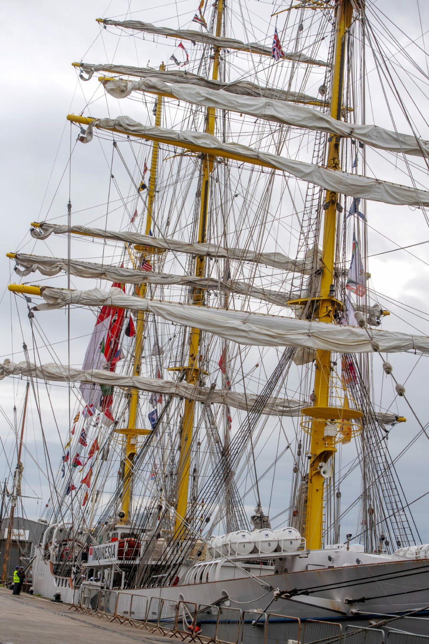 First glimpse of Tall Ships docking in the Port of Aberdeen