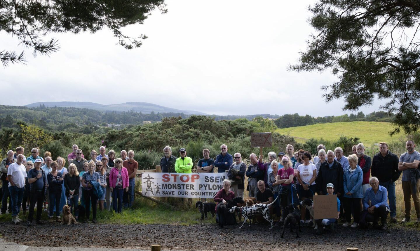Deeside community protests plans to build 'monstrous' pylons