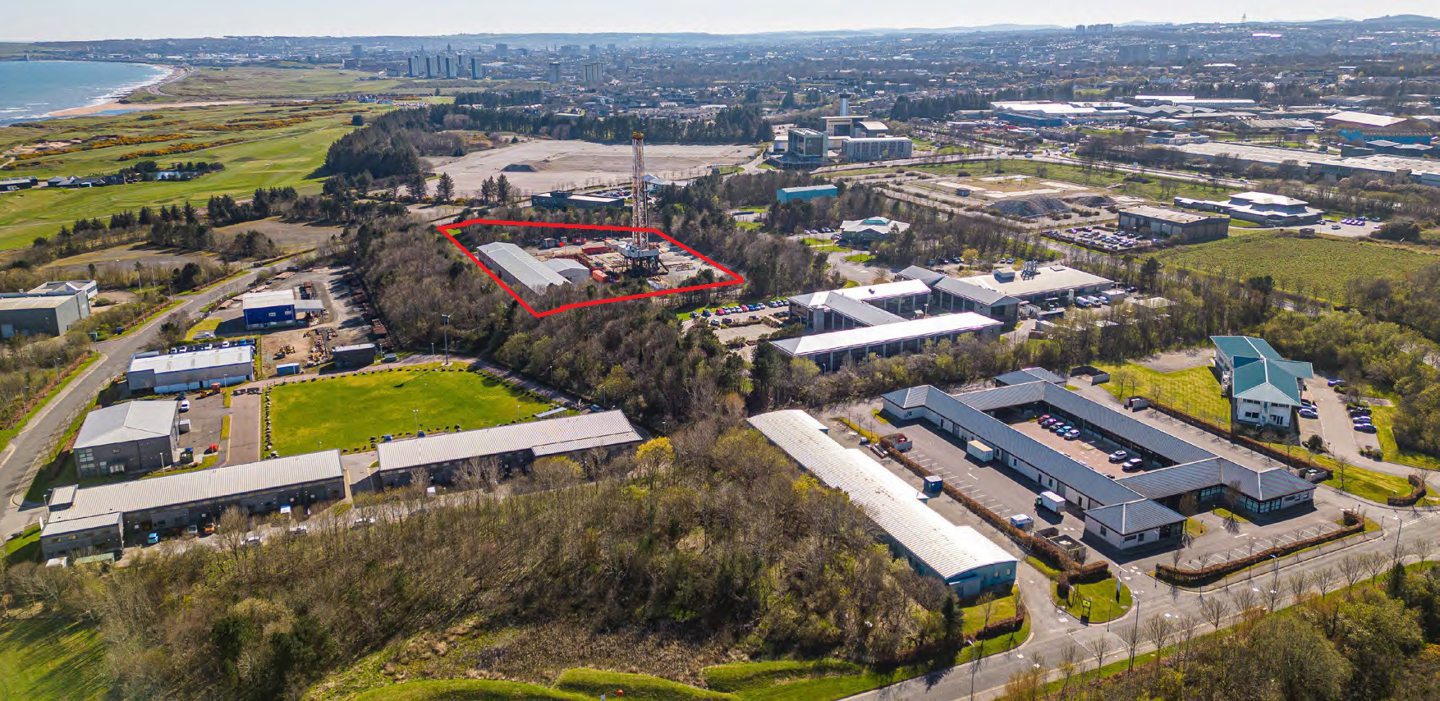Aberdeen Weatherford site with drilling rig on sale for £1.25m
