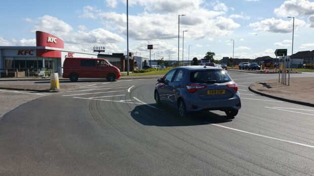 Elgin A96: Confusion over new layout of KFC roundabout