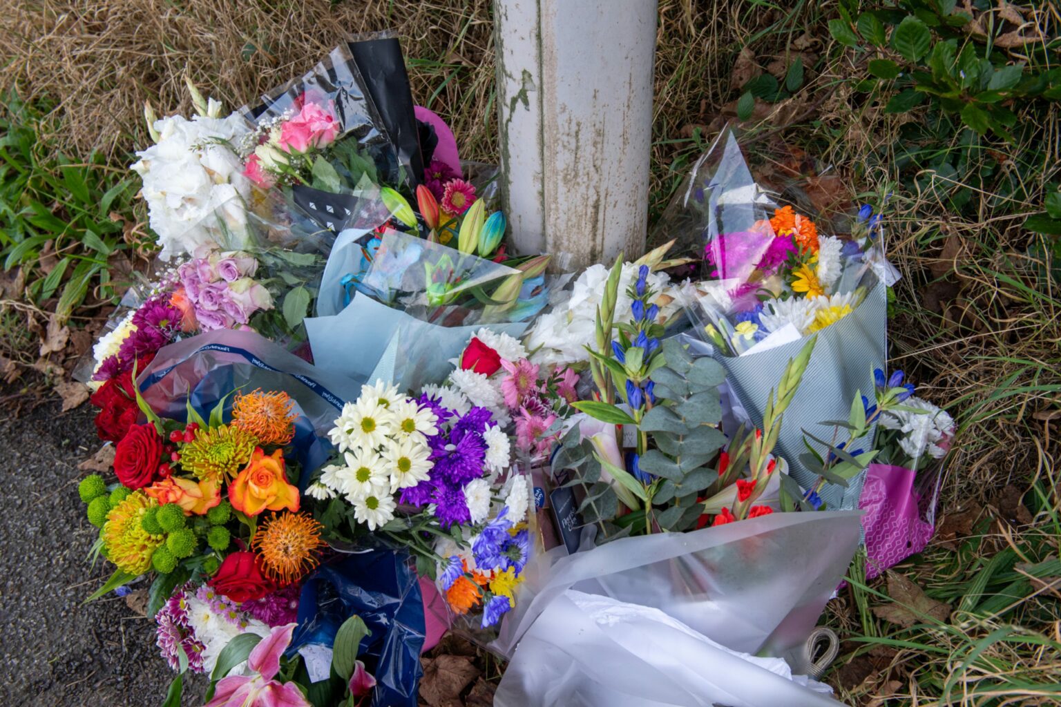 Tributes left at roadside where Aberdeen motorcyclist died