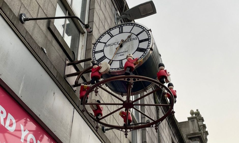 Bruce Millers clock taken down amid work on Aberdeen shop