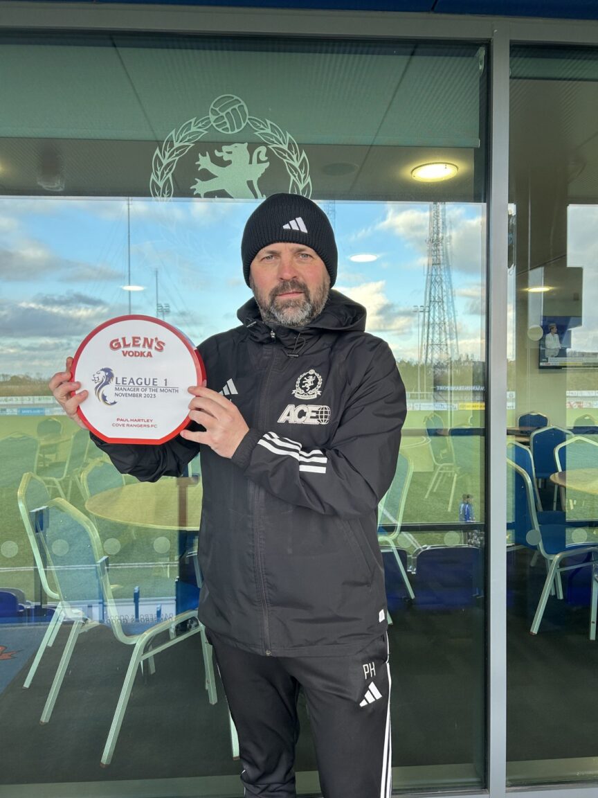 Cove Rangers boss Paul Hartley named manager of the month