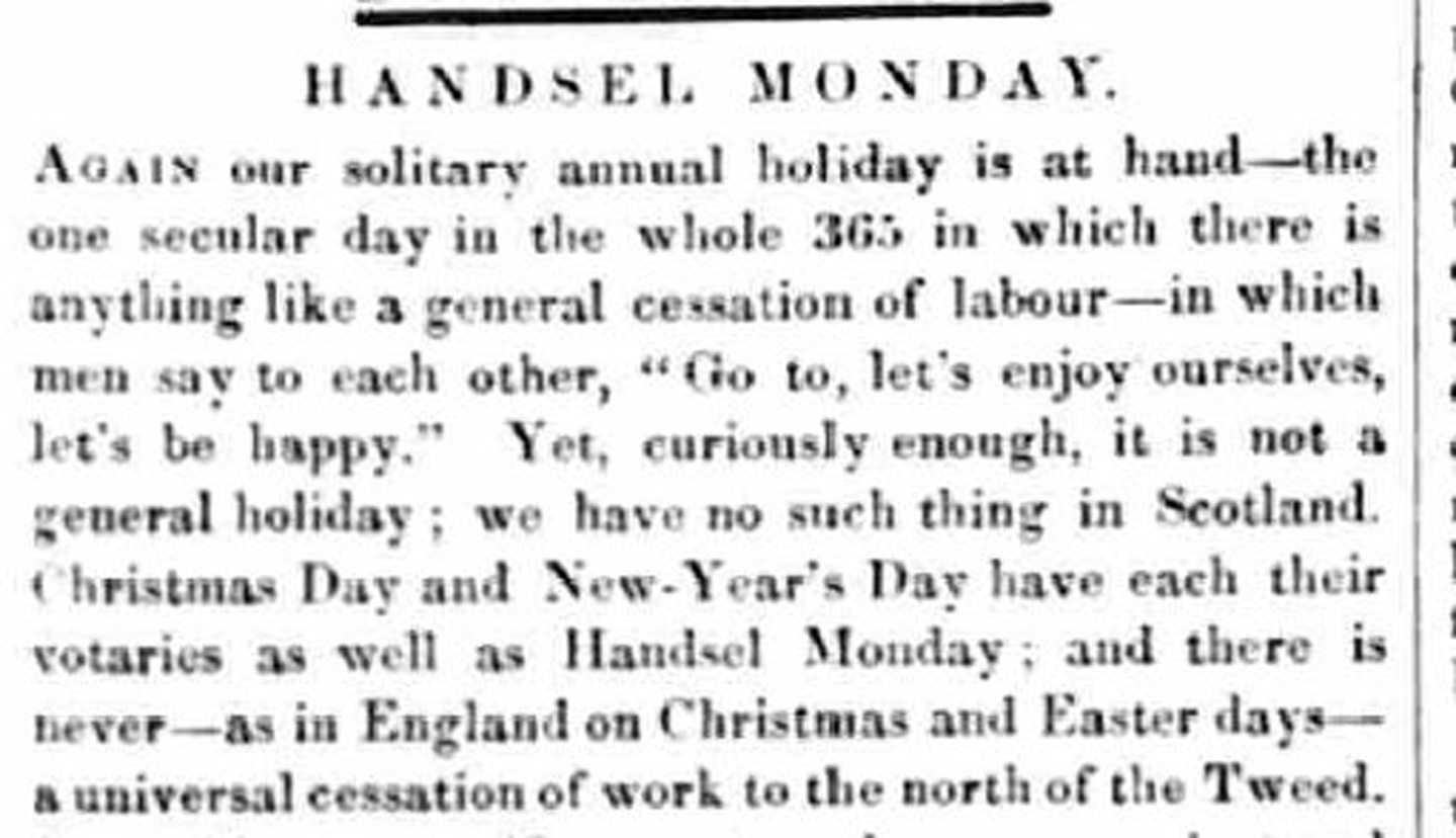 Handsel Monday, an inebriated and ancient Scottish tradition