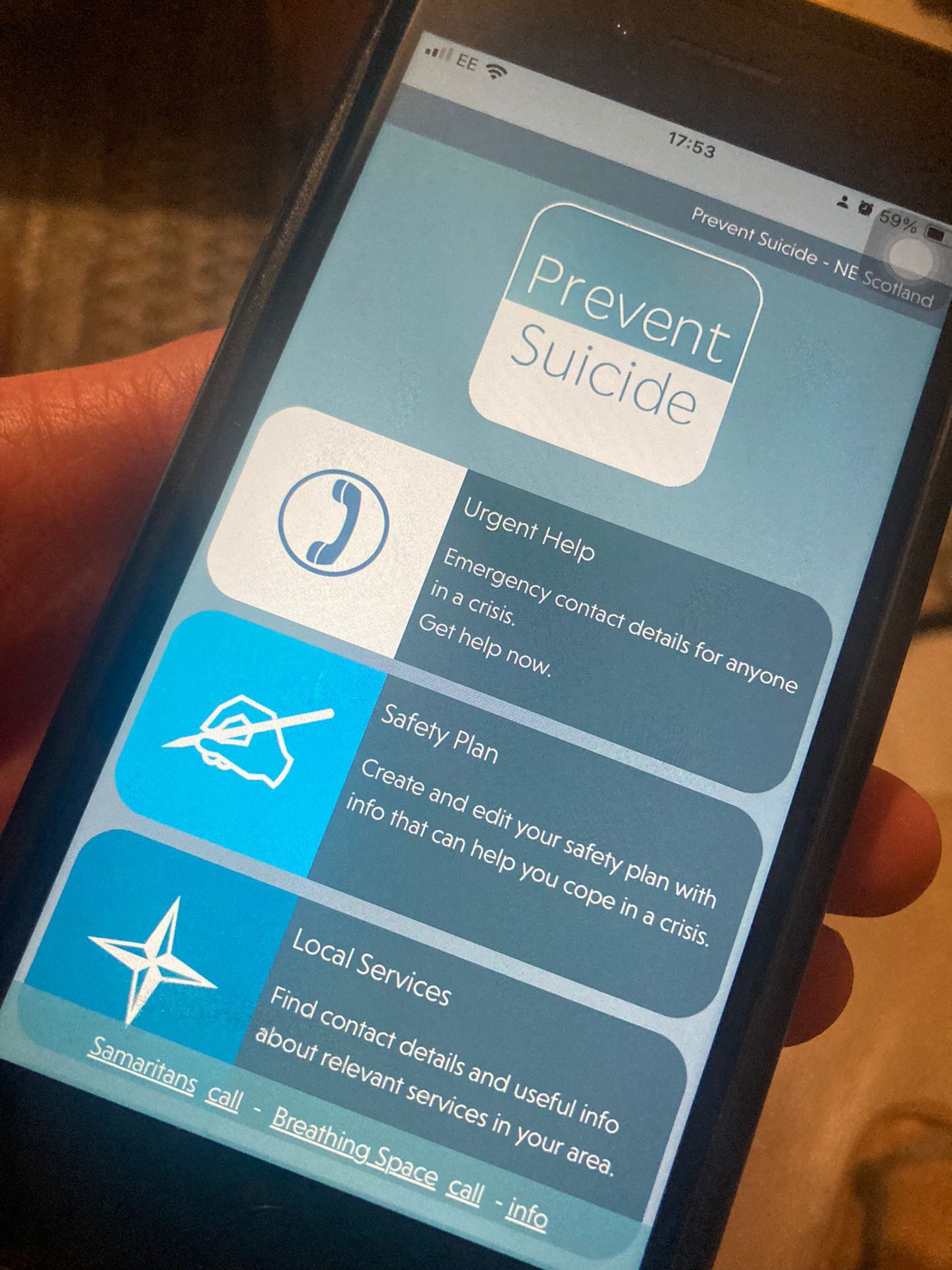 Suicide app plea for Highlands Islands, Aberdeen & Aberdeenshire
