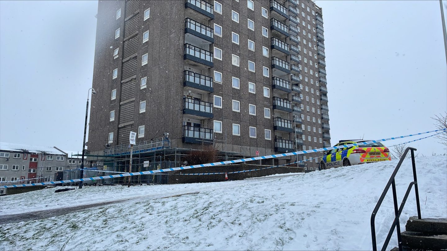 Police called to Tillydrone and tent erected outside block of flats