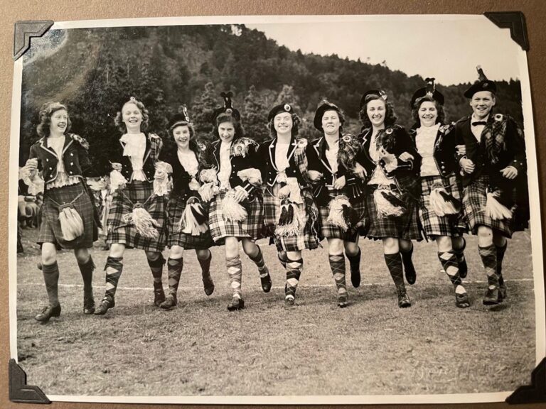 Aberdeen Shortbread tin Highland dancer Louise MacRae, 95