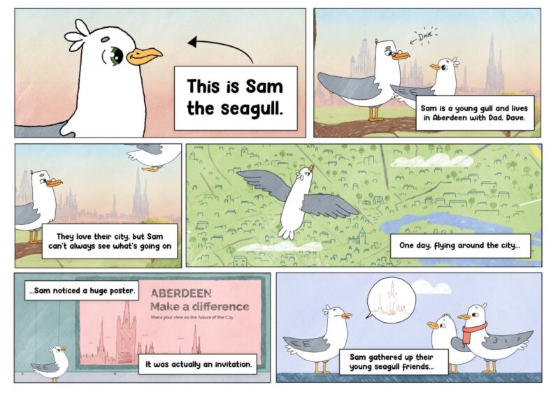 Aberdeen cartoon seagulls deployed to promote city