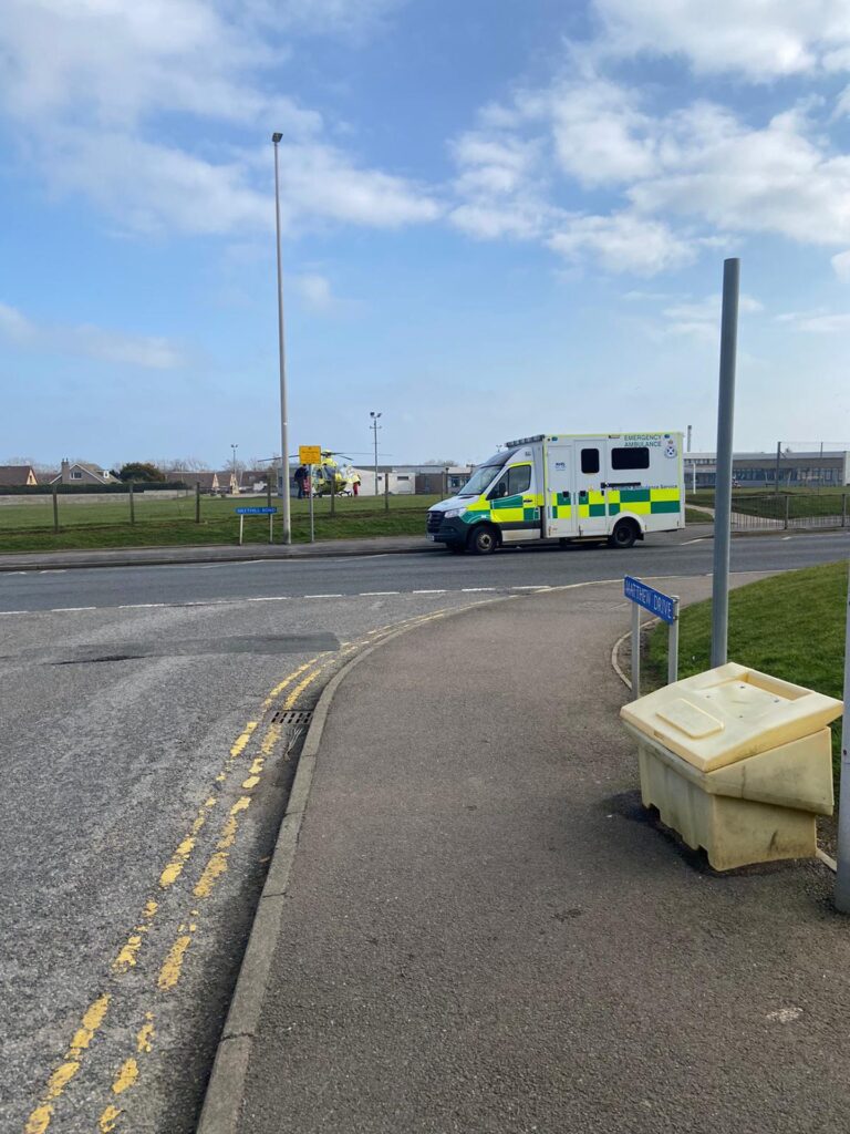 Air ambulance lands outside Peterhead primary school