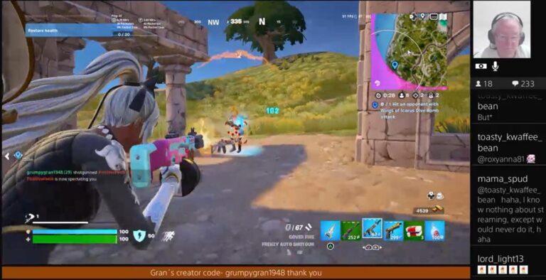 Moray gran gains thousands of followers playing Fortnite online