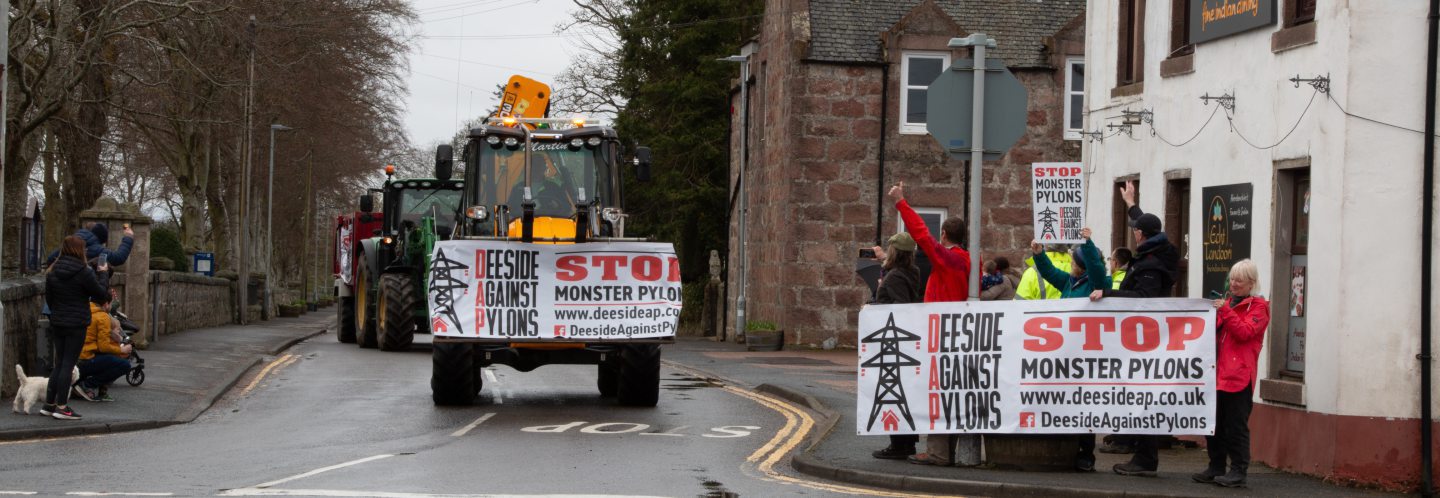 Group runs tractor protest against SSEN 'super-pylons'