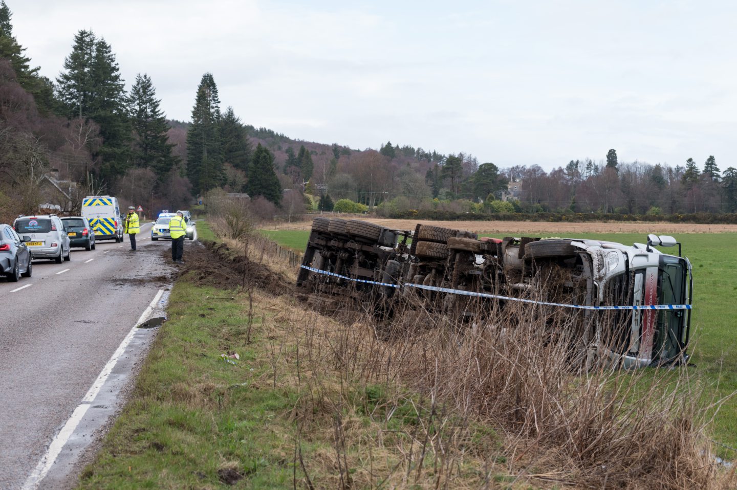 Tanker topples over on A941 north of Rothes