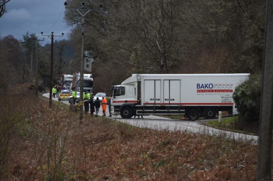 A82 closed in two places due to two-car crash and stuck lorry