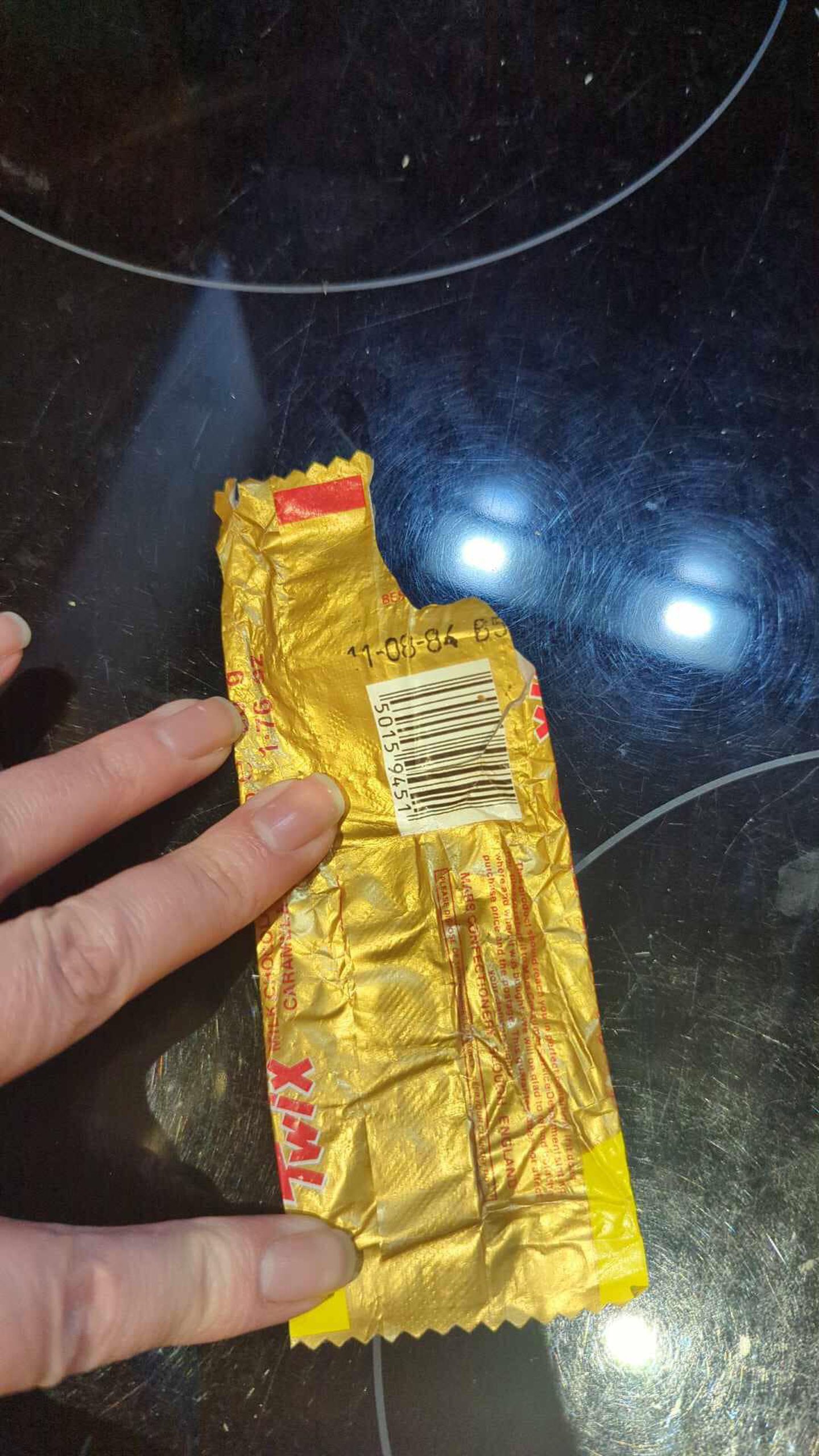 Thurso Twix wrapper from the 1980s shocks dog walker