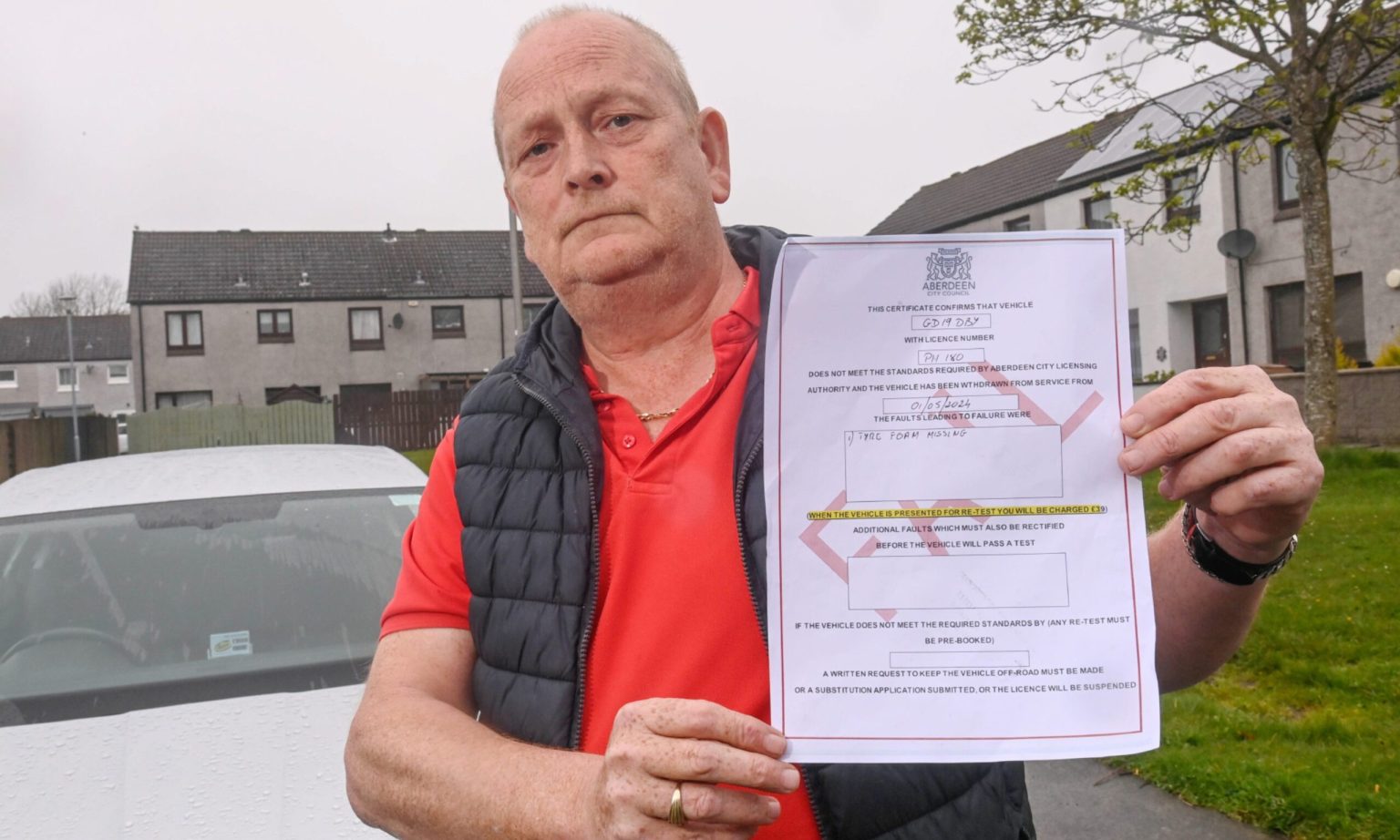 Aberdeen taxi driver hits out at council over 'failed' inspection test