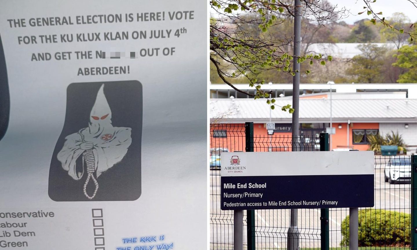 Racist and anti-Semitic posters found outside Aberdeen school