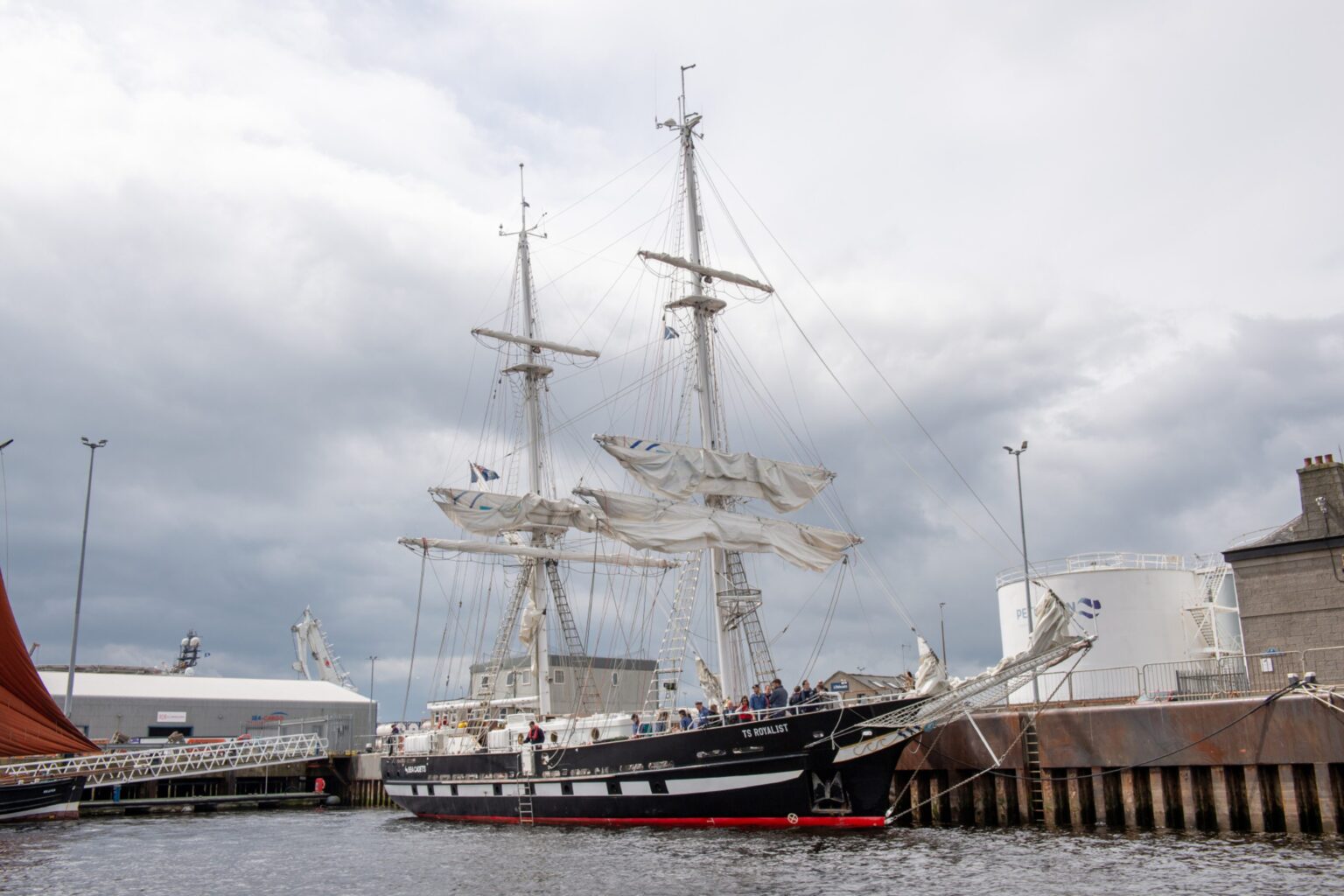First look at historic Royalist Tall Ship as it arrives in Aberdeen