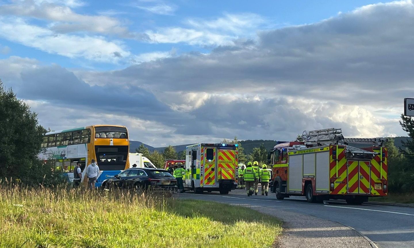 Three-vehicle crash at A9 near Carrbridge