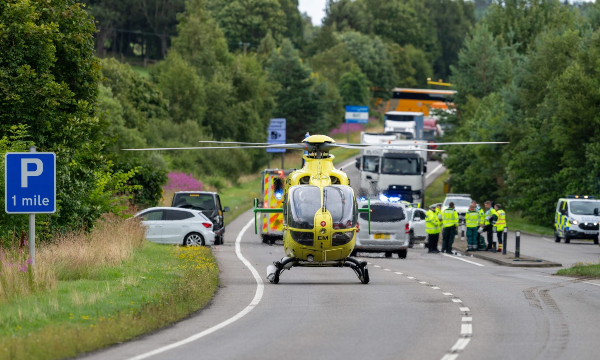 Three-vehicle crash on the A9 leaves four people hospitalised
