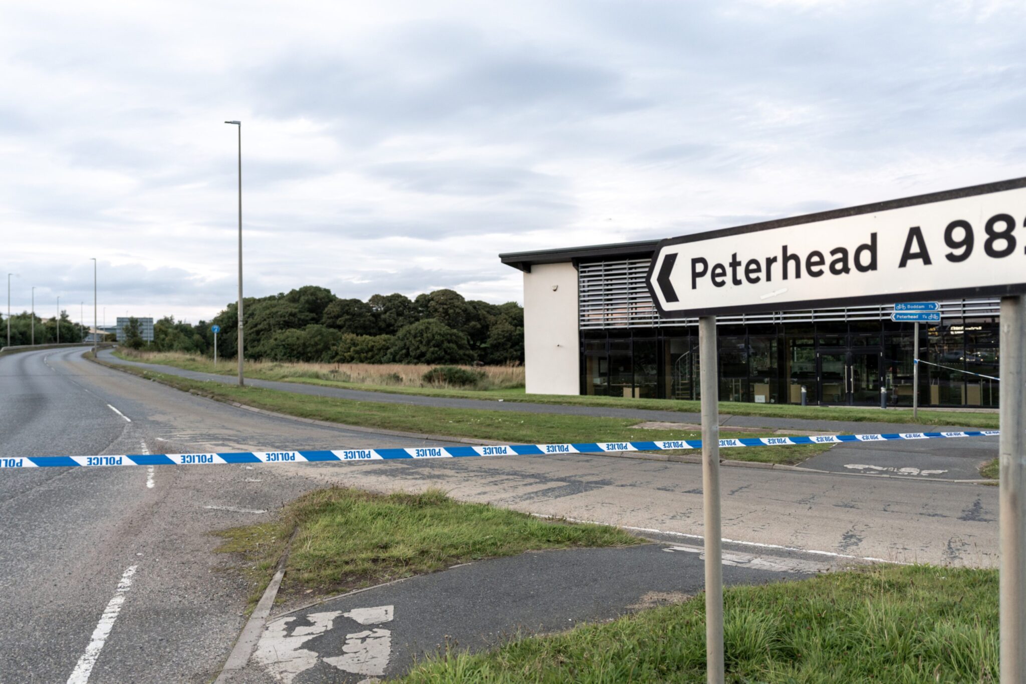 Moment Peterhead business was evacuated over bomb scare