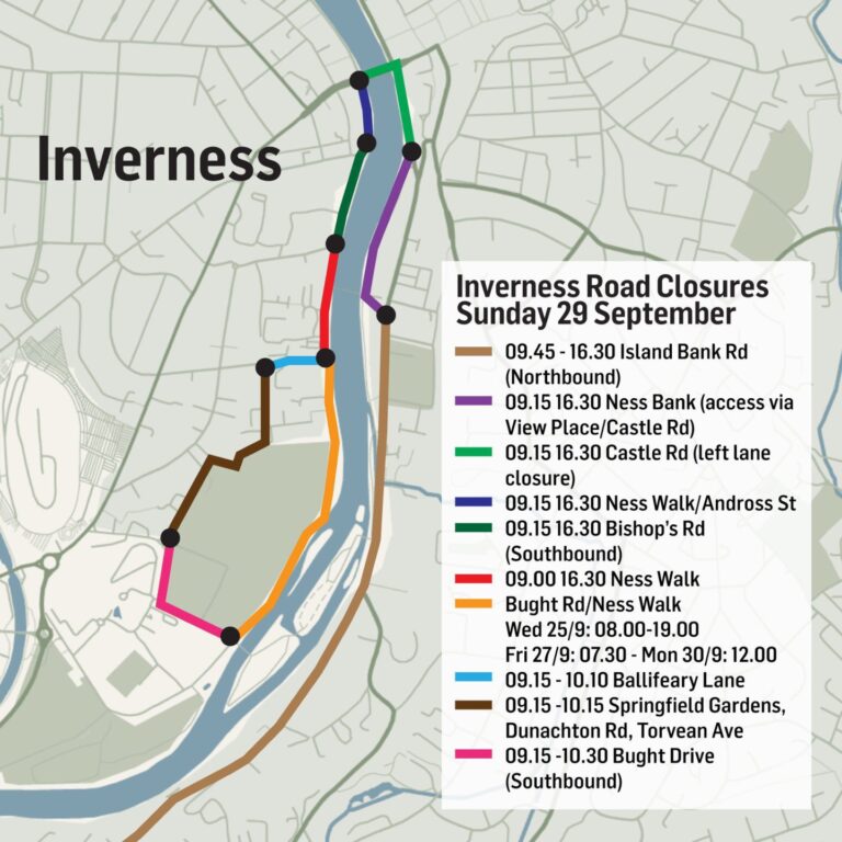Loch Ness Marathon road closures: Full details including map