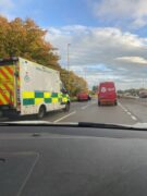 Two in hospital after two-vehicle A92 crash between van and car